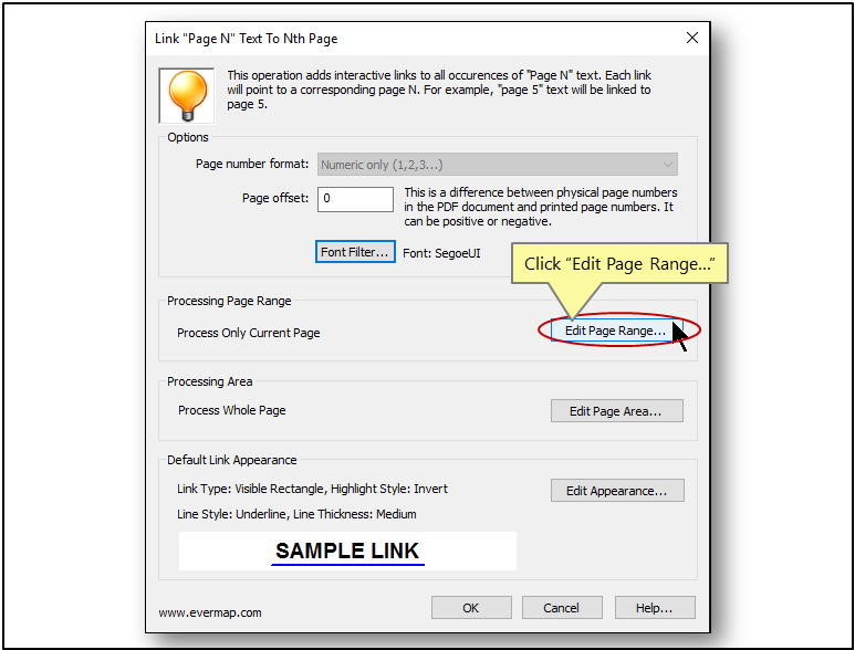 Creating PDF Links To Page Numbers